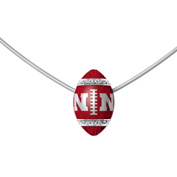 Nebraska Diamond Football Silver and Diamond Pendant – Argent Sports